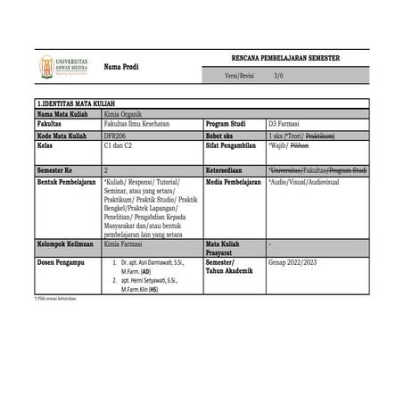 TEMPLATE RPS VERSI 3 (2024) terbaru yang | PPT