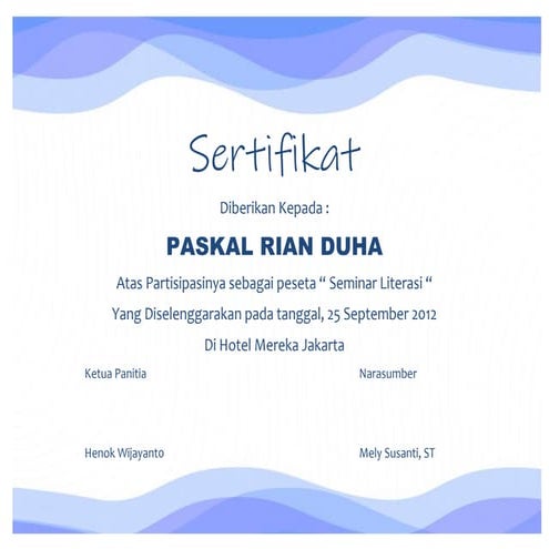 Template Sertifikat Dari Word Untuk Memudahkan Membuat Sertifikat Docx