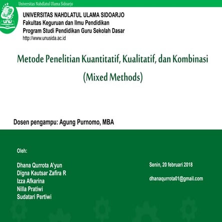 Metode Penelitian Kuantitatif, Kualitatif, dan Kombinasi (Mixed Methods ...