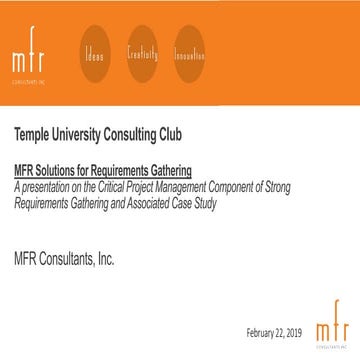 MFR Consultants, Inc - 2/22/2019 | PPT