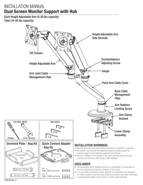 Concerto Monitor Arm Manual | PDF | IT and Internet Support | Internet