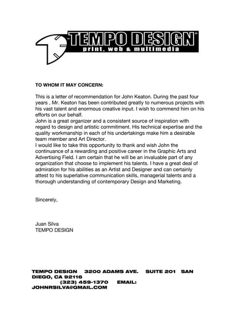 Letter of Recommendation : Community Events : Judith A. Stang | PDF