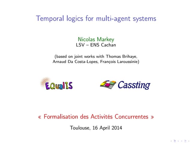 Temporal Logics For Multi Agent Systems Pdf Programming Languages Computing