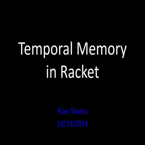Temporal memory in racket | PPT