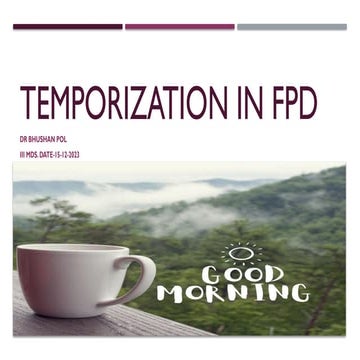 Temporization in fixed prosthodontics | PPTX