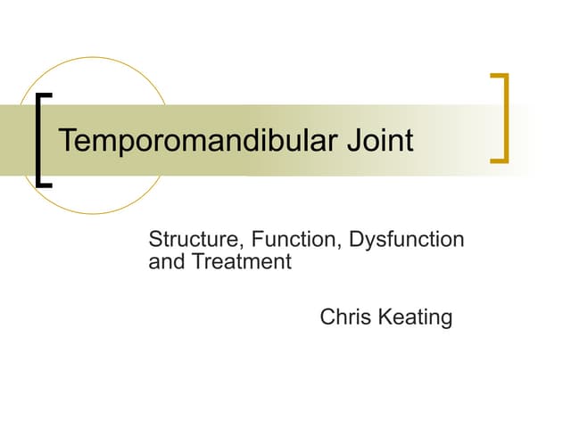 Temporomandibular joint dislocation | PPTX