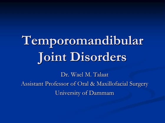 Tmj disorder | PPTX