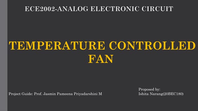 Temperature Controlled Fan Project | PDF