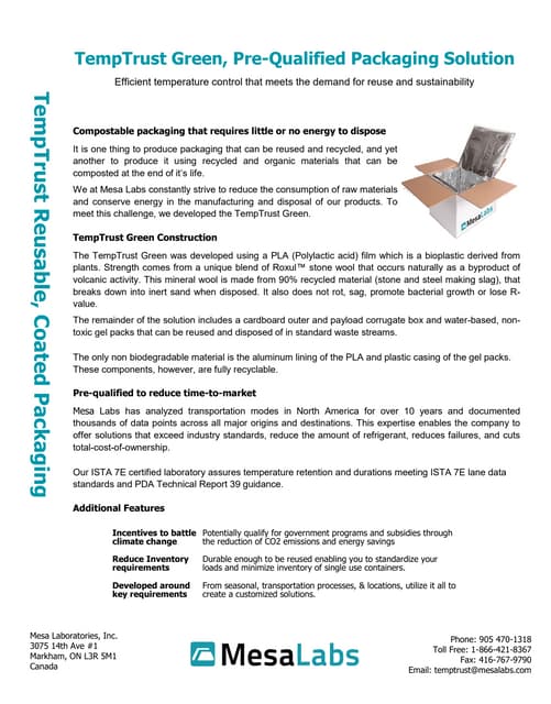 TempTrust Refrigerants & Insulating Components | PDF