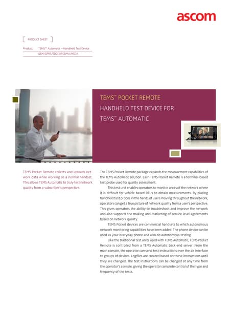 TEMS™ Pocket – Portable network testing and troubleshooting solution ...