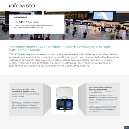 TEMS™ Sense – Remotely monitor your wireless network services end-to-end |Datasheet | Infovista ...