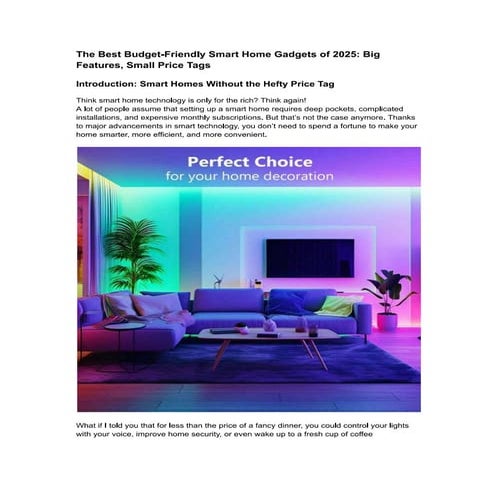 The Best Budget-Friendly Smart Home Gadgets of 2025: Big Features ...