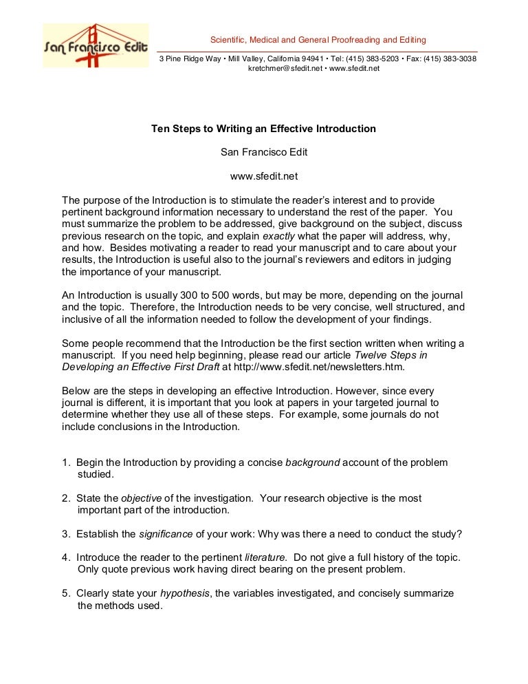 What Makes An Effective Introduction