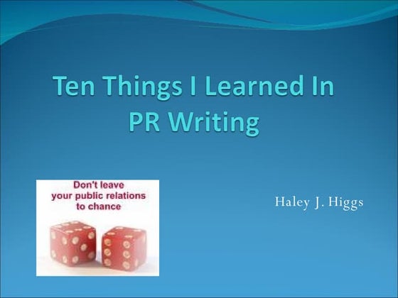 Pr Writing | PPT