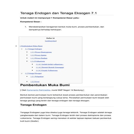 Tenaga endogen dan tenaga eksogen 7 | DOC