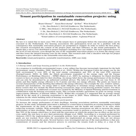 Tenant participation in sustainable renovation projects | PDF