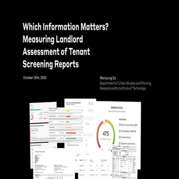 Which Information Matters? Measuring Landlord Assessment of Tenant ...