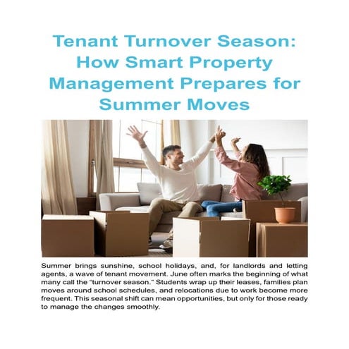 Tenant Turnover Season: How Smart Property Management Prepares for Summer Moves | PDF