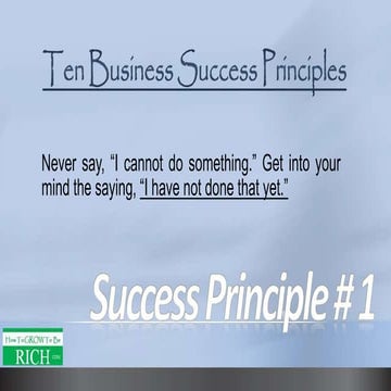Ten business success principles slides | PPTX