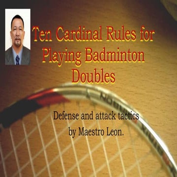 Ten cardinal rules for doubles | PPTX