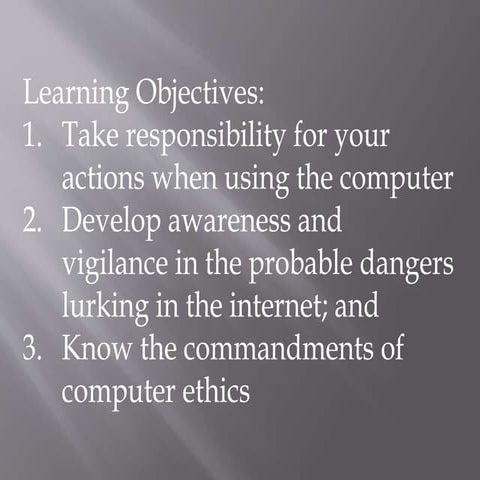 Ten commandments of Computer Ethics | PPTX