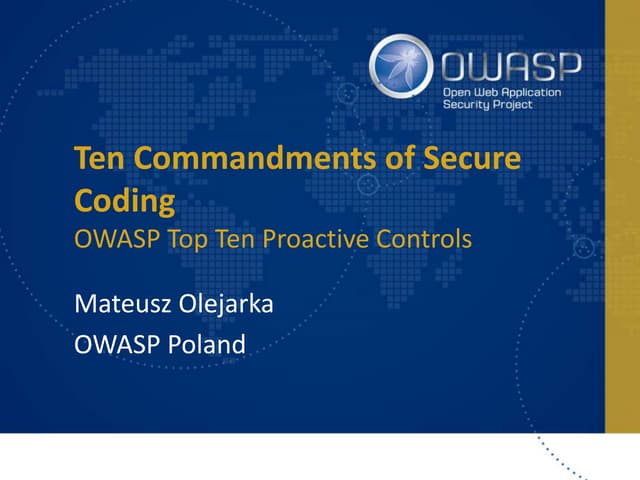 Ten Commandments of Secure Coding | PPT Ten Commandments of Secure Coding | PPT