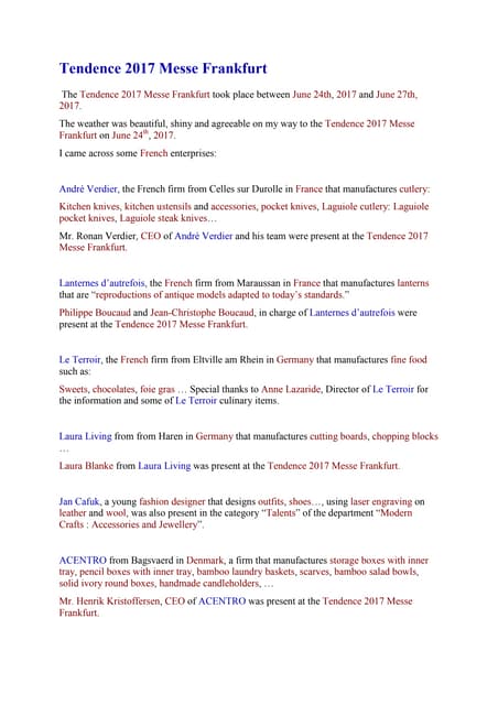 Ambiente 2015 Messe Frankfurt, Germany | PDF