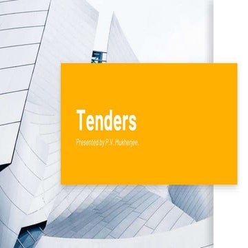 Tenders, their types and process | PPTX