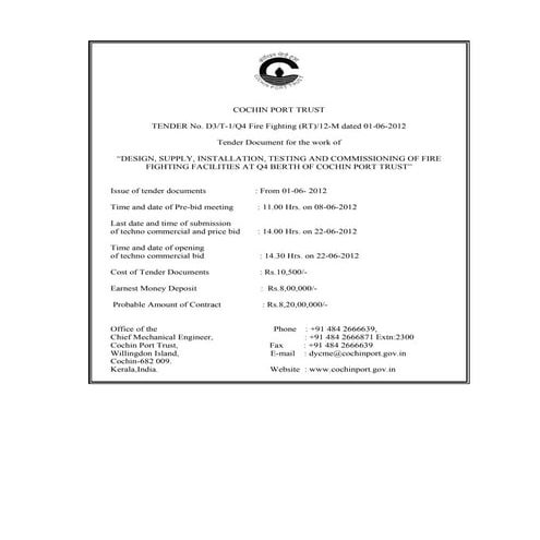 Tender document q4 oiljetty firefighting | PDF