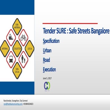 India Vision Zero 2017: Tender SURE - Safe Streets Bangalore | PDF