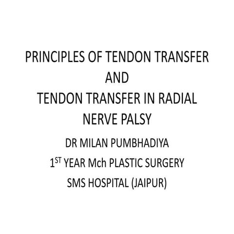 Tendon transfers for radial nerve palsy | PPT