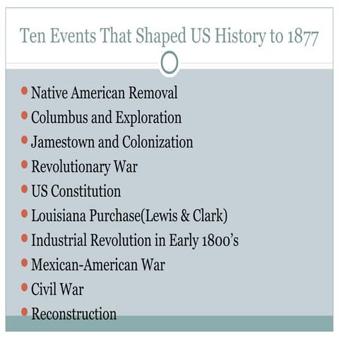 Ten events shaping us history | PPT