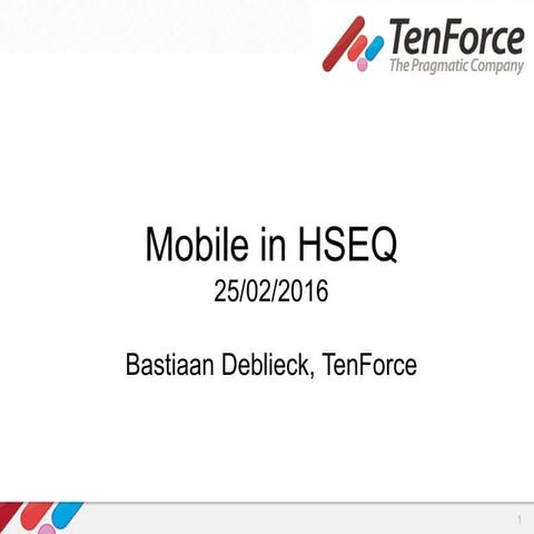 TenForce pmOperation for Mobile Devices in Chemical Industry | PPT
