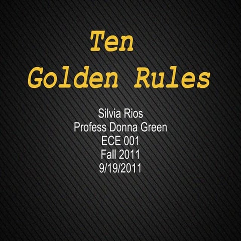 Ten golden rules | PPT