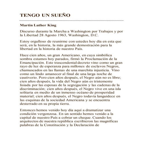 Tengo un sueño | DOCX