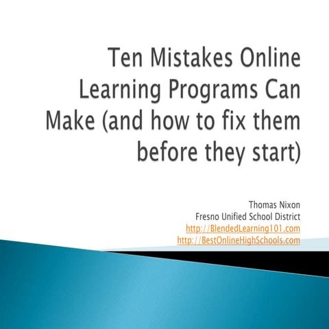 Ten mistakes online learning programs can make | PPT