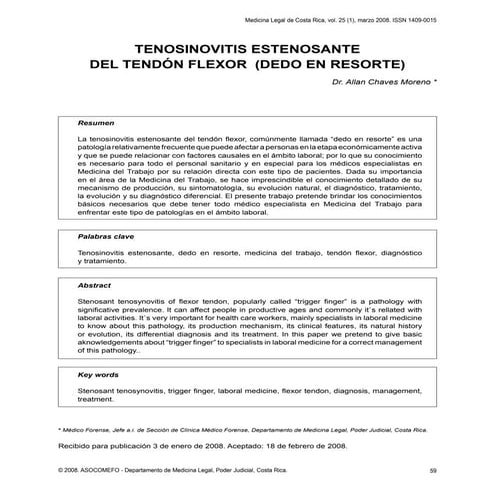 Tenosinovitis estenosante | PDF