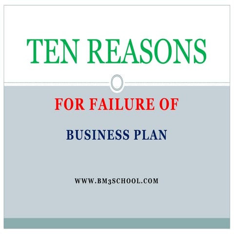 Ten Reasons For Failure of Business Plan | PPTX