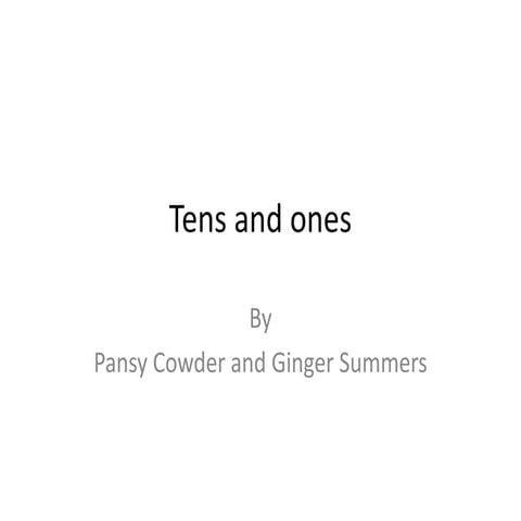 Tens and ones | PPTX