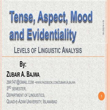 Tense, aspect, mood and evidentiality | PPTX