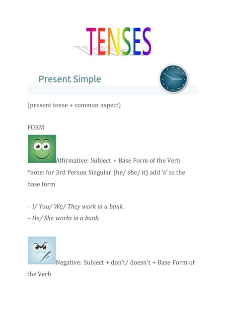 Verb tenses (table) | PDF