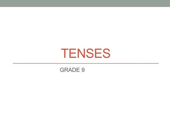 TENSES in English Grammar | PPT