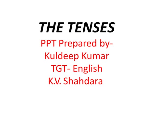 TENSES in English Grammar | PPTX