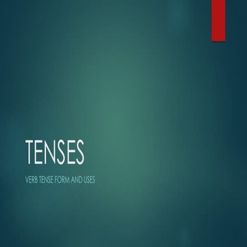 All four verb TENSES for English grammar | PPTX