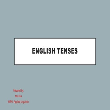 Learn English Tenses Easily, (Present and Past Tense) | PPTX
