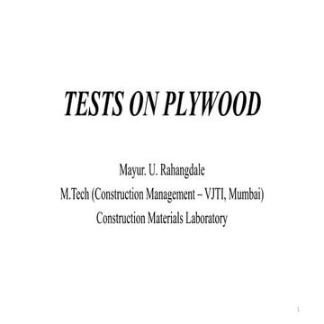 Tests on Plywood (Tensile Test) | PPTX
