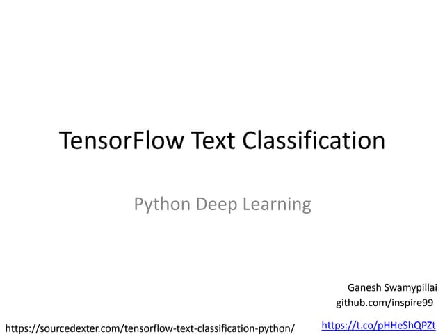 Tensor Flow Text Classification Ppt 0144