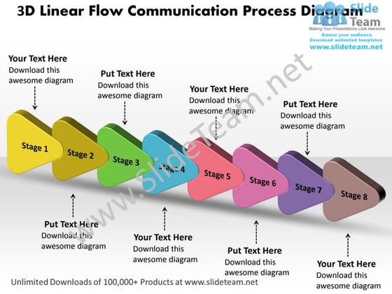 Linear flow vertical steps diagram 6 stages process charts examples ...
