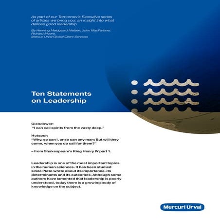 Ten statements on leadership | PDF
