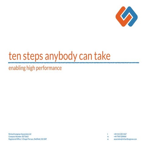 ten steps anybody can take | enabling high performance | PDF | Track ...